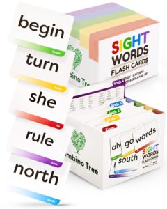 sight words flash cards kindergarten 1st - 4th grade education - 600 words from dolch's and fry's sight word list on thick durable large flash cards with sorting corner and 18 learning mini games