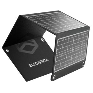 elecaenta 22w solar charger with 2 usb ports, 24% high efficiency, ip54 waterproof, foldable & portable etfe solar panel charger for iphone, ipad, samsung, lg and outdoor camping backpacking