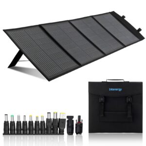 intenergy 100w 12v foldable solar panel – monocrystalline portable charger for camping, laptop & smartphone with 5v usb & 18v dc output