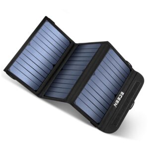 eceen portable solar charger, 20w solar panel charger for cell phone with dual usb output waterproof foldable camping solar pnaels survival emergnecy kit for tablet gps iphone camera & usb devices