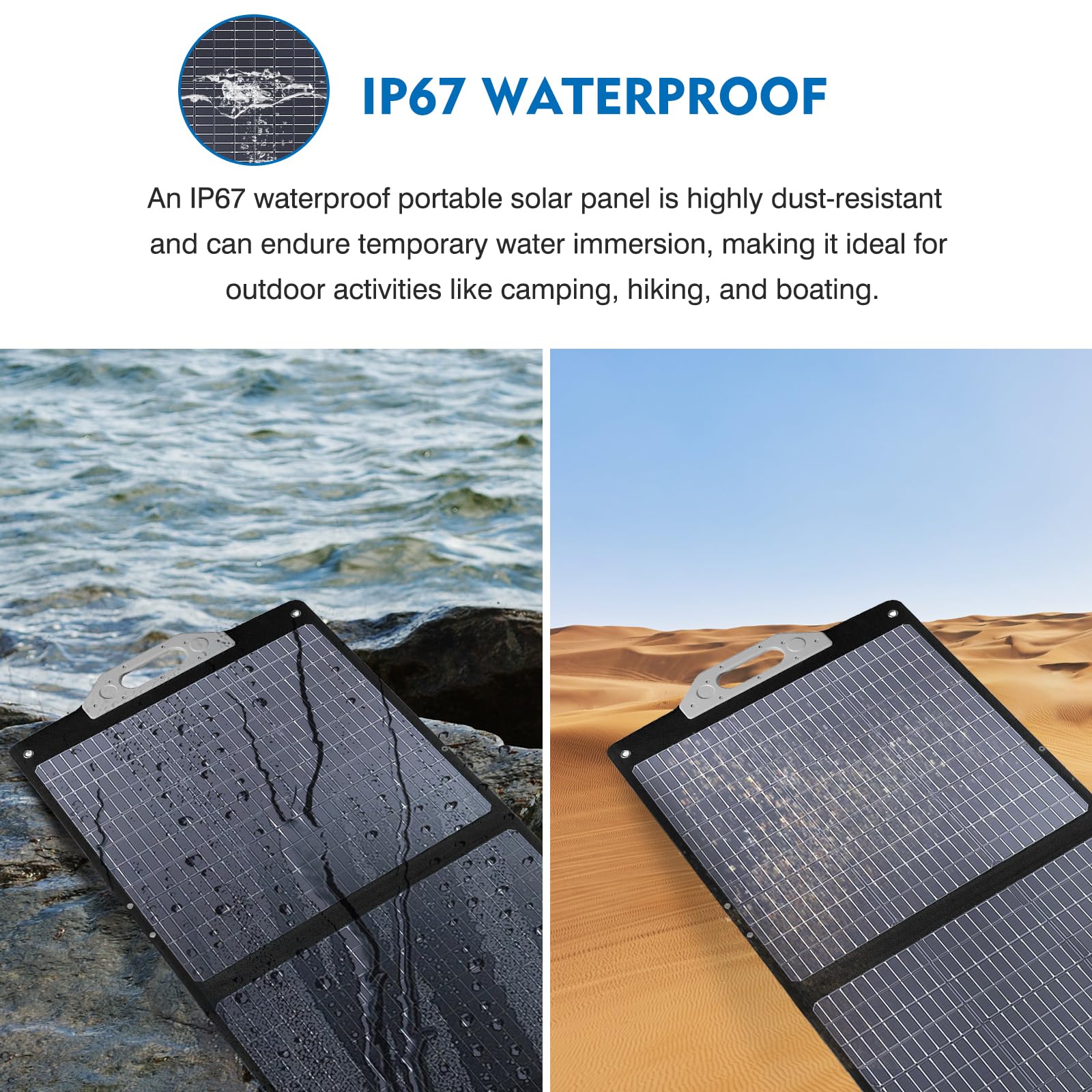 STORCUBE 100W Portable Solar Panel, Foldable Solar Panel Charger, Adjustable Kickstands, 23.5% High Efficiency, IP67 Waterproof for Outdoor RV Camping