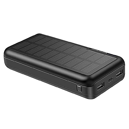 Lerpwige 30000mAh Solar for Smart Mobile Phone USB Solar Charger Portable External Battery Pack Back Up Power Supplies for Computer