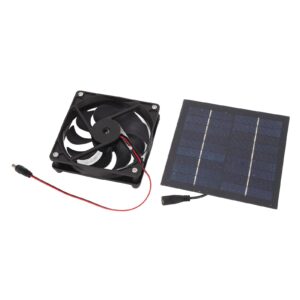 solar panel fan kit, 50w solar powered exhaust fan, outdoor portable solar attic fan for chicken coops, greenhouse, sheds, pet house, window exhaust, without power storage function