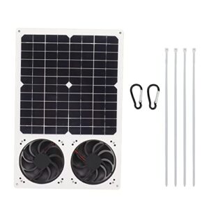 Solar Panel Fan Kit Household Greenhouse Rv Exhaust Fan Pet Portable Chicken Coops Single Crystal 40W Vent Sheds for Double Fan Waterproof 6 Inches Dual Solar Panels