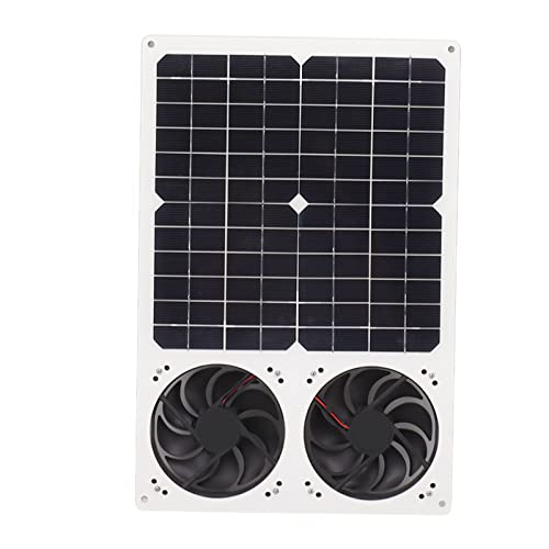 Solar Panel Fan Kit Household Greenhouse Rv Exhaust Fan Pet Portable Chicken Coops Single Crystal 40W Vent Sheds for Double Fan Waterproof 6 Inches Dual Solar Panels