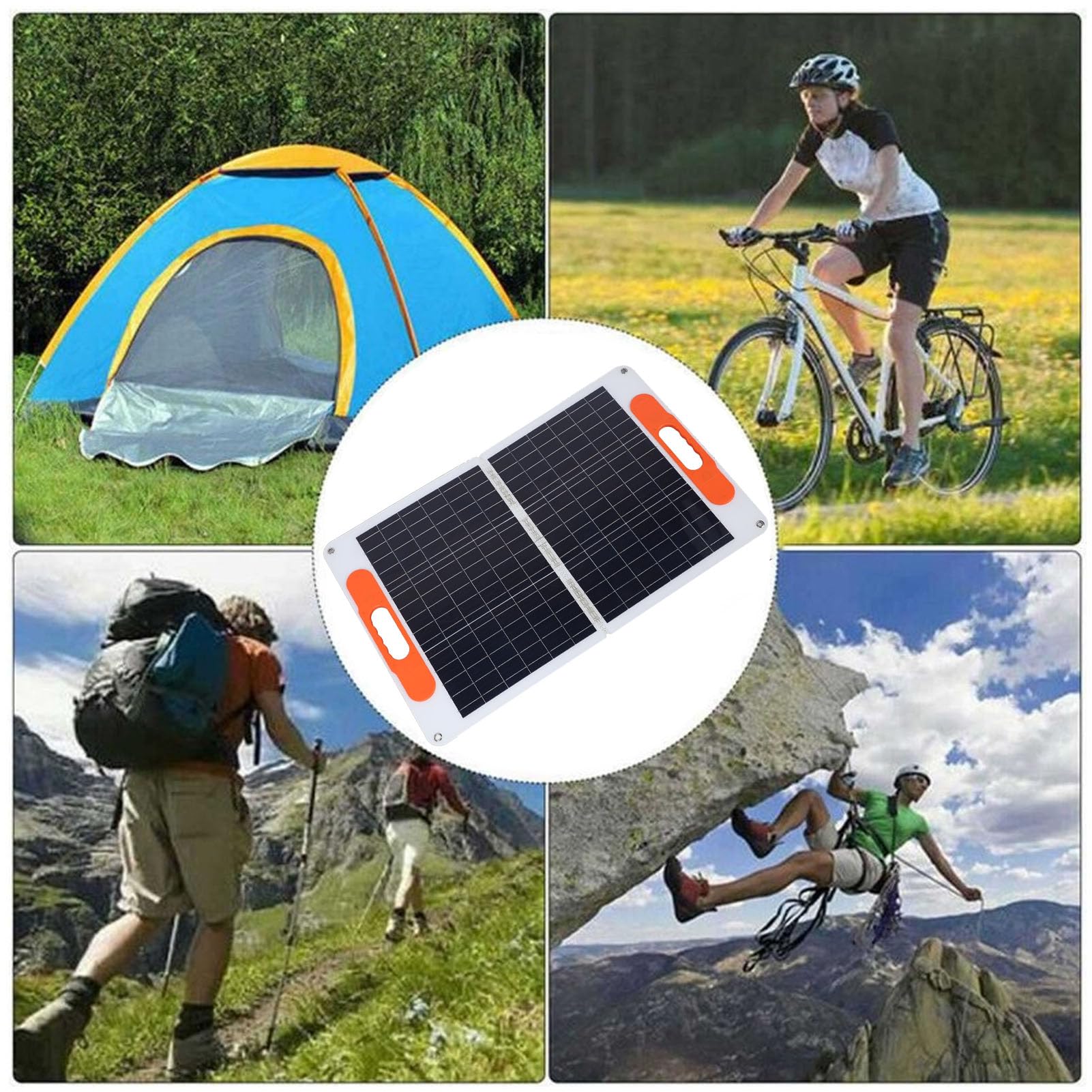 Portable Solar Panels, Folding DC Port Solar Panel Charger for Mobile Power Station RV Camping Off Grid