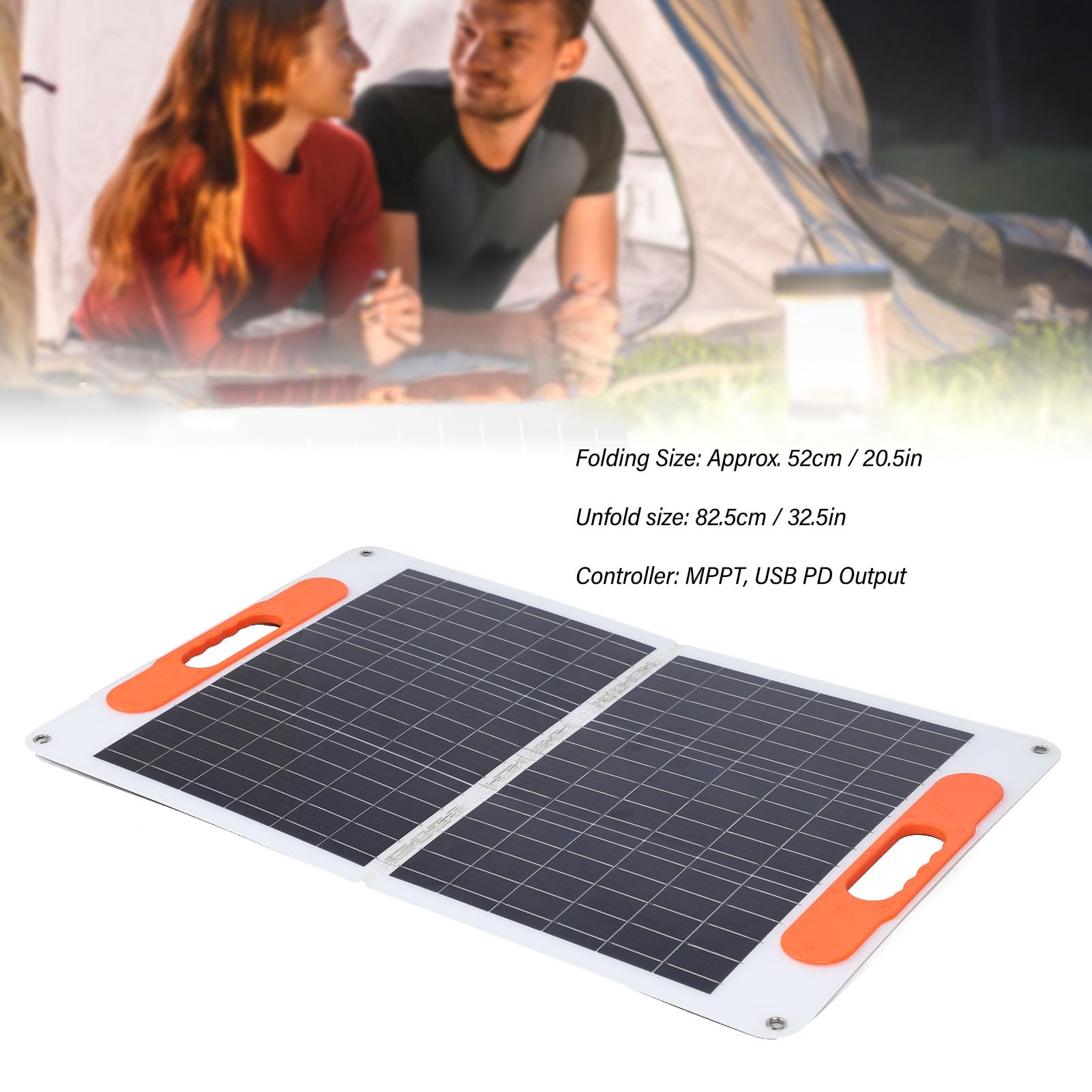 Portable Solar Panels, Folding DC Port Solar Panel Charger for Mobile Power Station RV Camping Off Grid