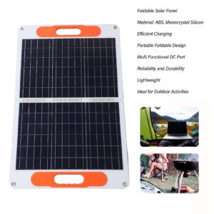 Portable Solar Panels, Folding DC Port Solar Panel Charger for Mobile Power Station RV Camping Off Grid