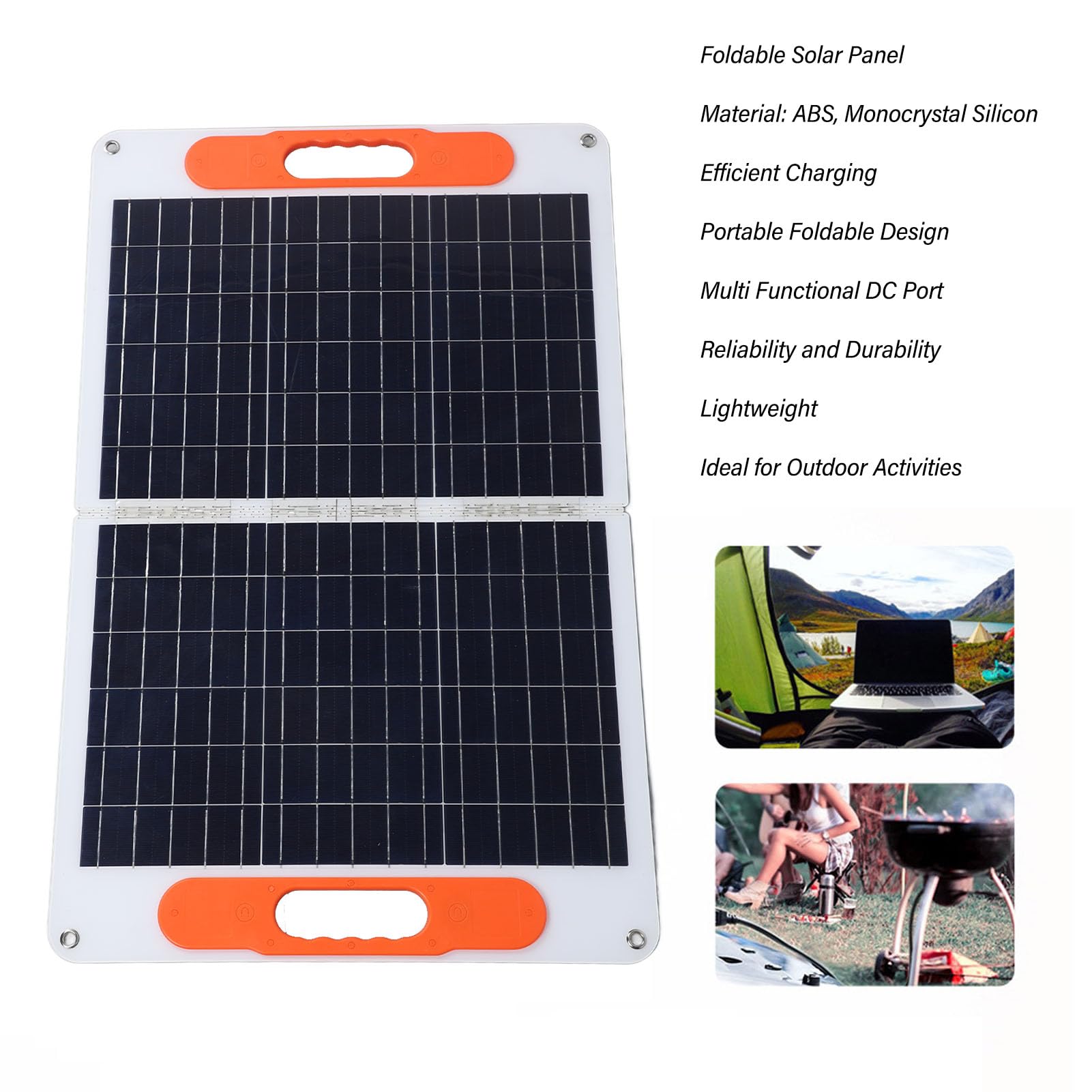 Portable Solar Panels, Folding DC Port Solar Panel Charger for Mobile Power Station RV Camping Off Grid