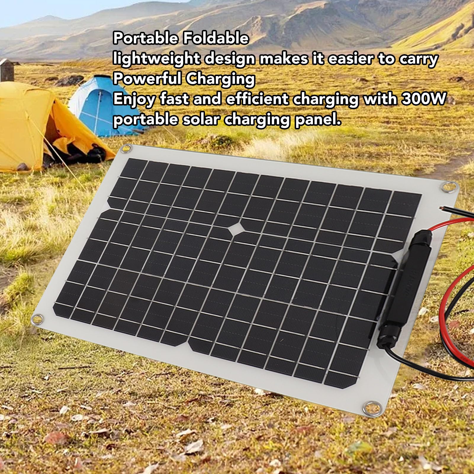 Portable Solar Panel, 300w High Efficiency Solar Controller Solar Panel Kit for Campervan Boat