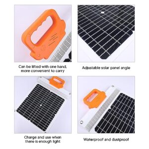 20W 18V Flexible Solar Panel, Waterproof Foldable Portable Monocrystalline Solar Panel Charger with Handle for Marine RV Cabin Van Car (Black)