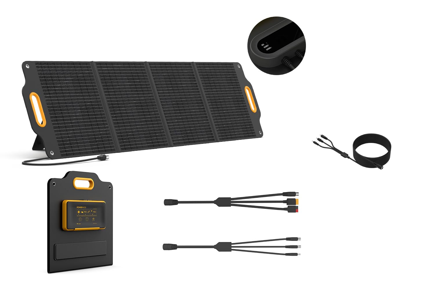 Powerness 200 Watt 18V Portable Solar Panel with 16.4 Feet/5 Meters DC Extension Cable