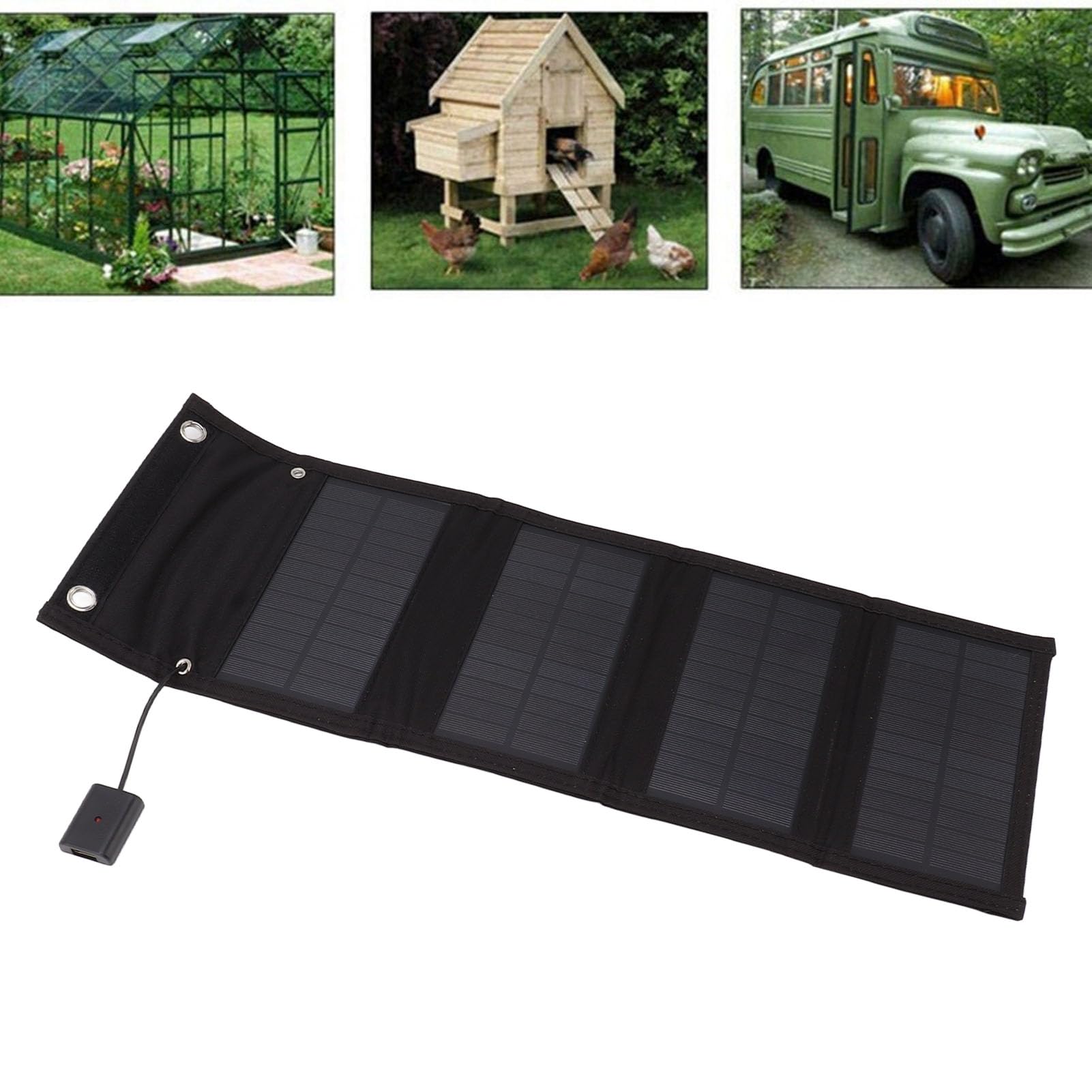 Portable Solar Panel, 10W Solar Folding Bag Charger IP65 Waterproof Monocrystalline Outdoor Solar Panel for Camping Cell Phone Tablet