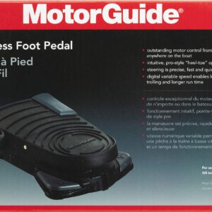 MotorGuide 8M0092069 Xi Series Wireless Foot Pedal — For Xi3 and Xi5 Series Trolling Motors — Variable Speed Control, Black