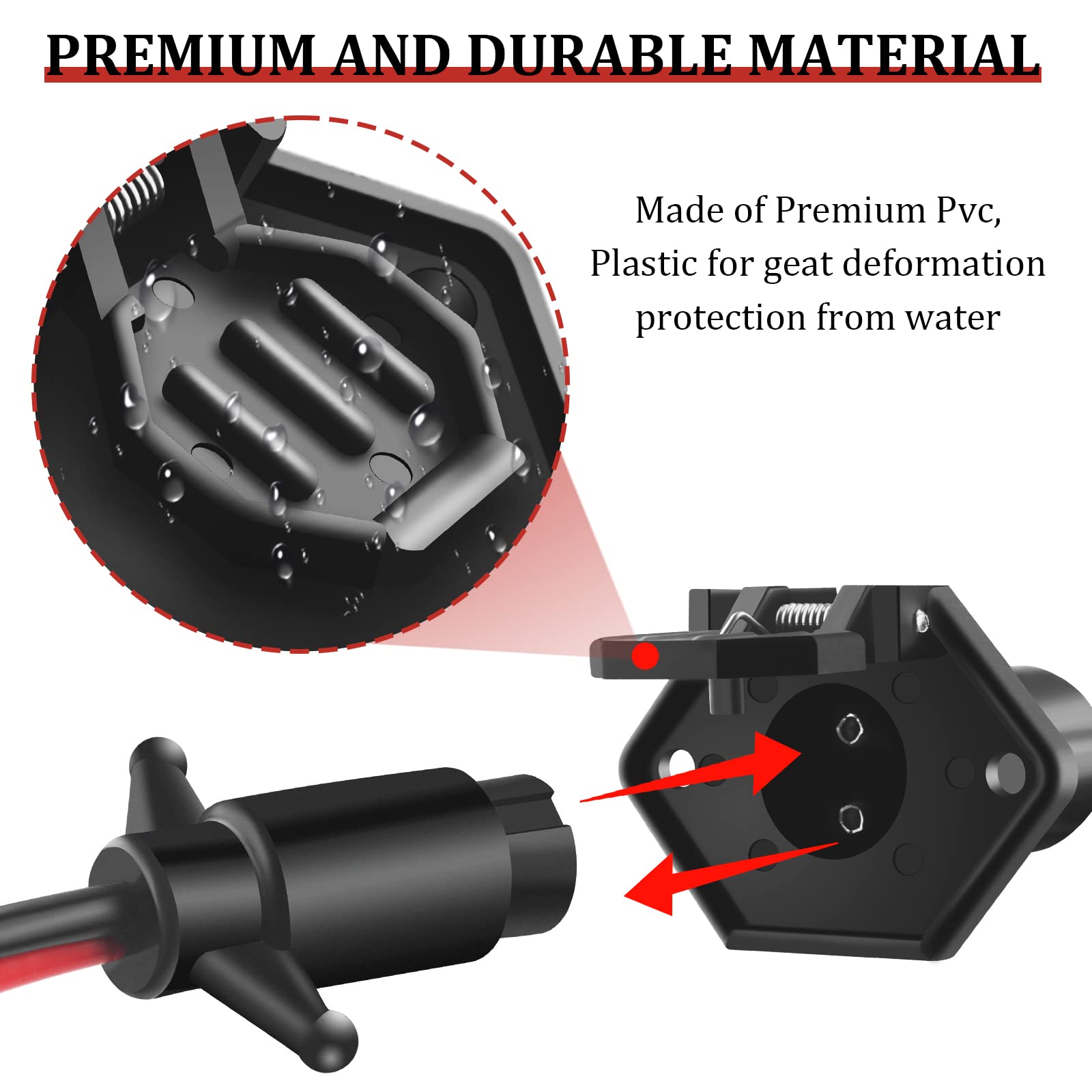 Trolling Motor Plug, Trolling Motor Plug and Receptacle 12v Compatible With Minn Kota Marine Boat, Male & Female Trolling Motor Connector, Waterproof Trolling Motor Quick Connect, Quick Connect Electr