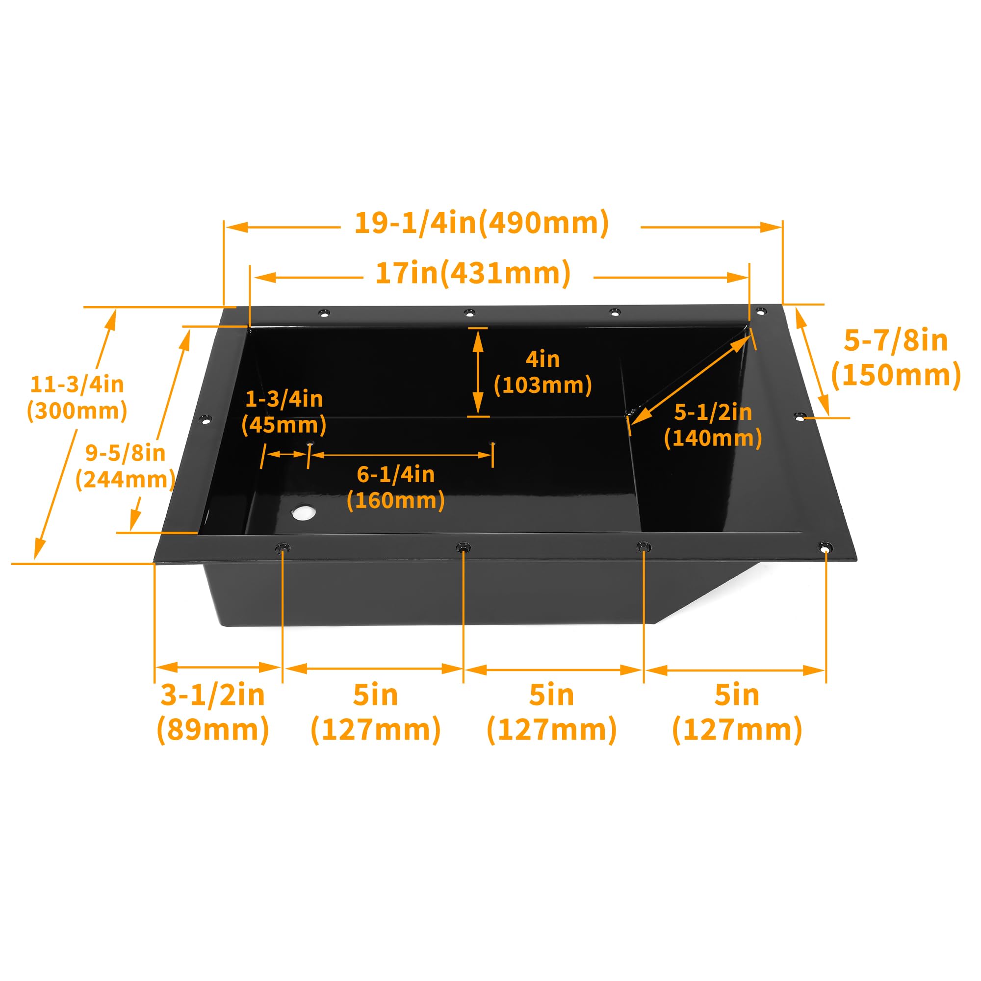 KUAFU Foot Pedal Pan Compatible with Most Brands MinnKota 100RTMP Marine Ultrexx & MotorGuide Trolling Motor Foot Pan Powder Coated Black