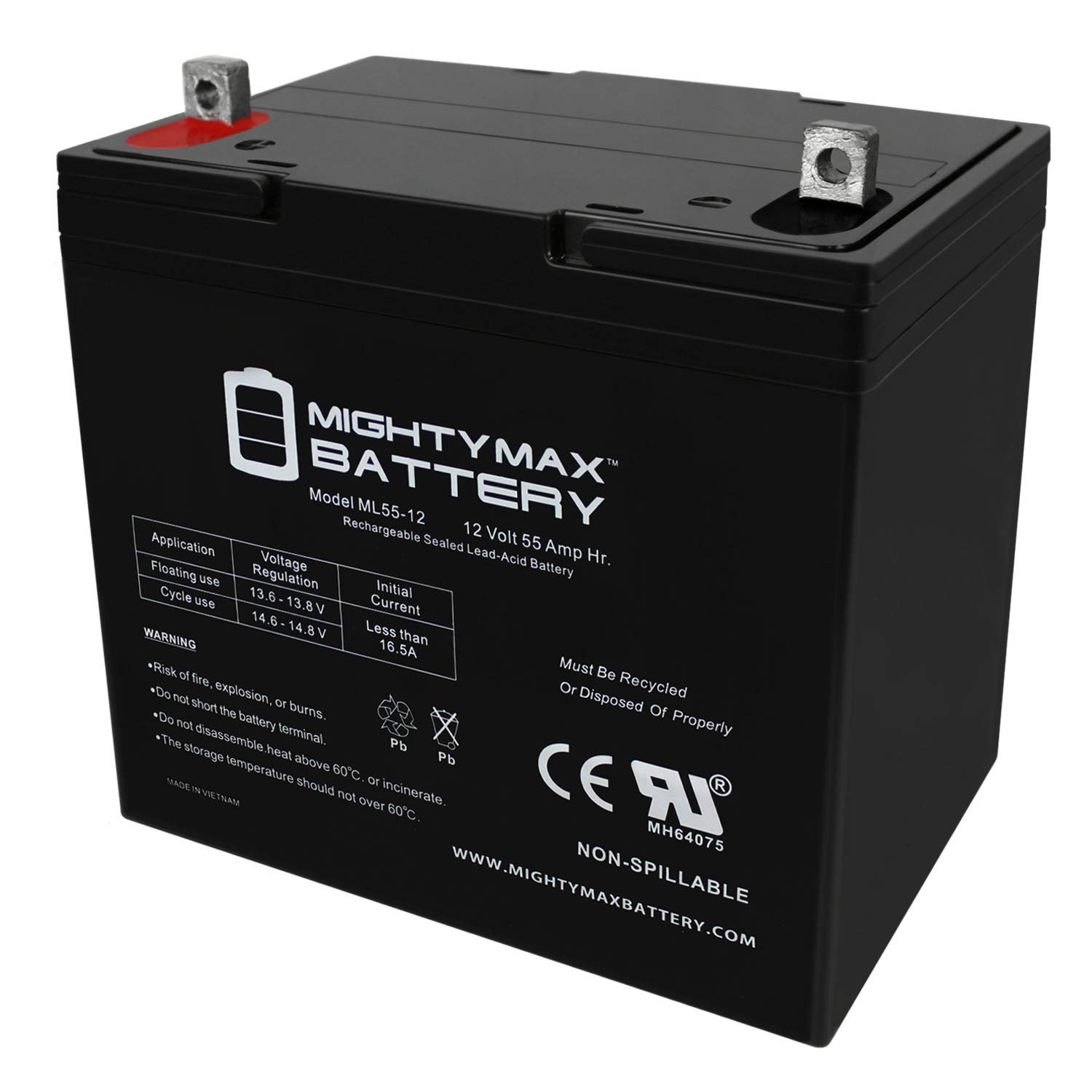 Mighty Max Battery 12V 55Ah SLA Battery for MotorGuide VariMax Trolling Motors