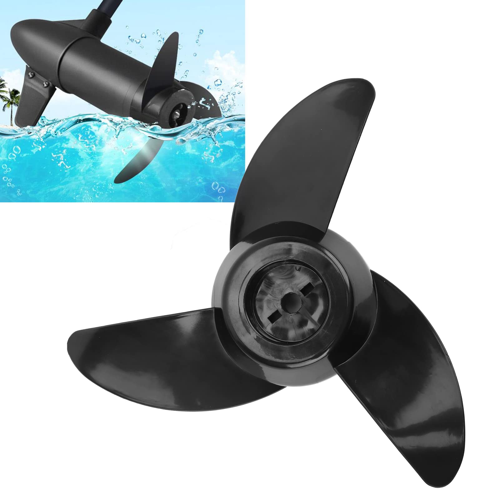 KIMISS Propellers Electric Outboard, Electric Outboard Propeller Kit 3 Blades for 28lb 36lb 46lb 12V 24V Trolling Motors Accessories