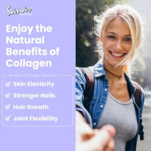 Sanar Naturals Collagen Pills with Vitamin C, E - Reduce Wrinkles, Promotes Hair, Nail, Skin, Joints, and Bone Health - Hydrolyzed Collagen for Women & Men, Collagen Peptides Supplement, 150 Capsules