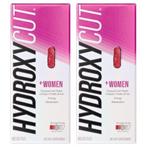 hydroxycut +women - 60 rapid-release liquid capsules, pack of 2 - includes biotin, collagen, folate & iron