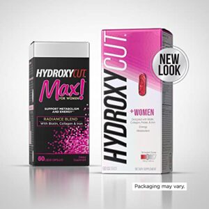 Hydroxycut +Women - 60 Rapid-Release Liquid Capsules, Pack of 2 - includes Biotin, Collagen, Folate & Iron