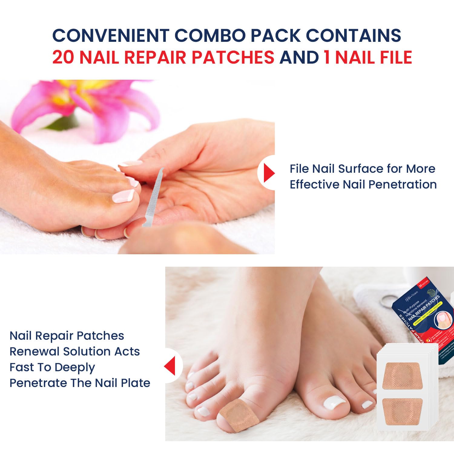 Multi-Purpose Fungus Nail Patches, Toenail Fungus Treatment, Nail Fungus Treatment for Toenail, Ingrown Toenail Treatment, Toe Nail Fungus Treatment Extra Strength, Nighttime Fungal Nail Patches