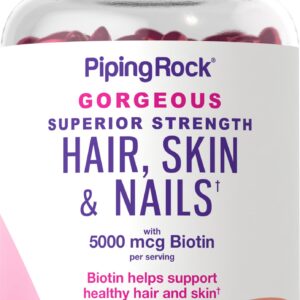 Piping Rock Hair Skin and Nails Vitamins | 165 Softgels | 5000 mcg of Biotin | with Moroccan Oil and Collagen | Womens Multivitamin | Non-GMO, Gluten Free Supplement