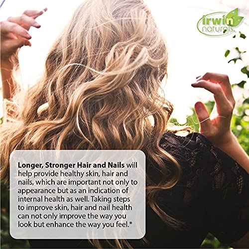 Irwin Naturals Longer, Stronger Hair and Nails - Promotes Vibrant Shine Texture & Strength - 120 Liquid Softgels Pill Case