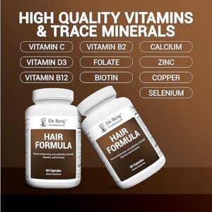 Dr. Berg All in One Vitamins for Hair, Skin & Nails - Advanced Formula with Biotin, Saw Palmetto, DHT Blocker & Trace Minerals - 90 Veg Capsules