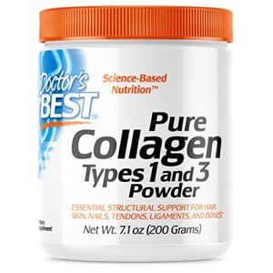 doctor's best pure collagen types 1 & 3, promotes healthy skin hair & nails – bone & joint support, 7.1 ounce (pack of 1)