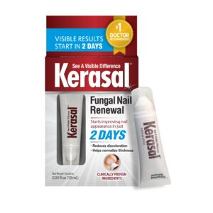 kerasal nail renewal, restores appearance of discolored or damaged nails, 0.33 fl oz (packaging may vary)