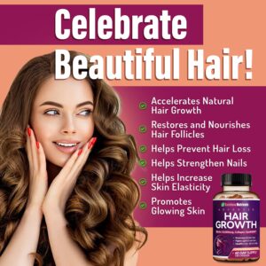 Hair Growth Vitamins for Women | Biotin 10,000mcg, Collagen, Patented OptiMSM®, goMCT®, Saw Palmetto | Naturally Regrow Stronger & Healthier Hair, Skin and Nails | Stops Hair Loss | 60 Day Supply