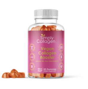 simply collagen® vegan collagen booster gummies for women & men - promotes youthful & beautiful skin, hair, nails & lashes - key amino acids & antioxidants with biotin, vitamins a,c, & e