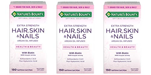 Nature's Bounty Extra Strength Hair Skin Nails, 150Count, Pack of 3