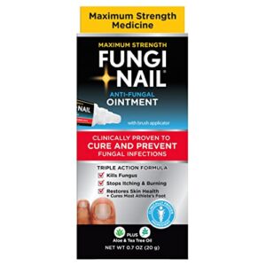 fungi nail anti-fungal ointment, kills fungus that can lead to nail & athlete’s foot with tolnaftate & clinically proven to cure infections, natural color, 0.7 fl oz