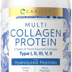 Carlyle Multi Collagen Protein Capsules 2000mg | 300 Count | Type I, II, III, V, X | Collagen Peptide Pills | Keto & Paleo Friendly, Gluten Free Supplement