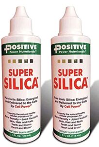 super silica liquid concentrate, 4 oz. bottles (pack of 2) highest absorption, collagen producing, supports healthy bone density, joint flexibility, skin hair and nails and pill holder by geometal™