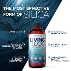 Living Silica Collagen Booster Liquid | Vegan Collagen Boosting Drink | Supports Healthy Collagen and Elastin Production for Joint & Bone Support, Glowing Skin, Strong Hair & Nails. 16.9 oz