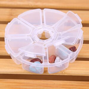 pill organizer, bpa free travel pill box case pill medicine vitamin organizer box, 8 grids nail art gem guitar picker jewelry beads organizer storage case box white