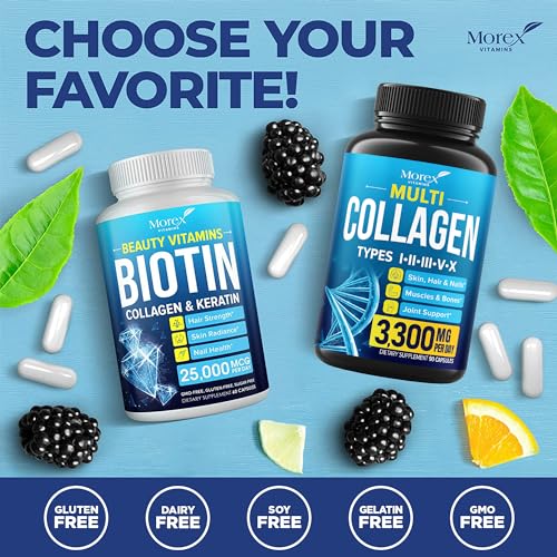 Multi Collagen Pills (Types I, II, III, V & X) - Marine Collagen & Bone Broth Capsules - Made in USA - Grass Fed Collagen Peptides - Anti-Aging Collagen Supplements - Hydrolyzed Collagen Capsules