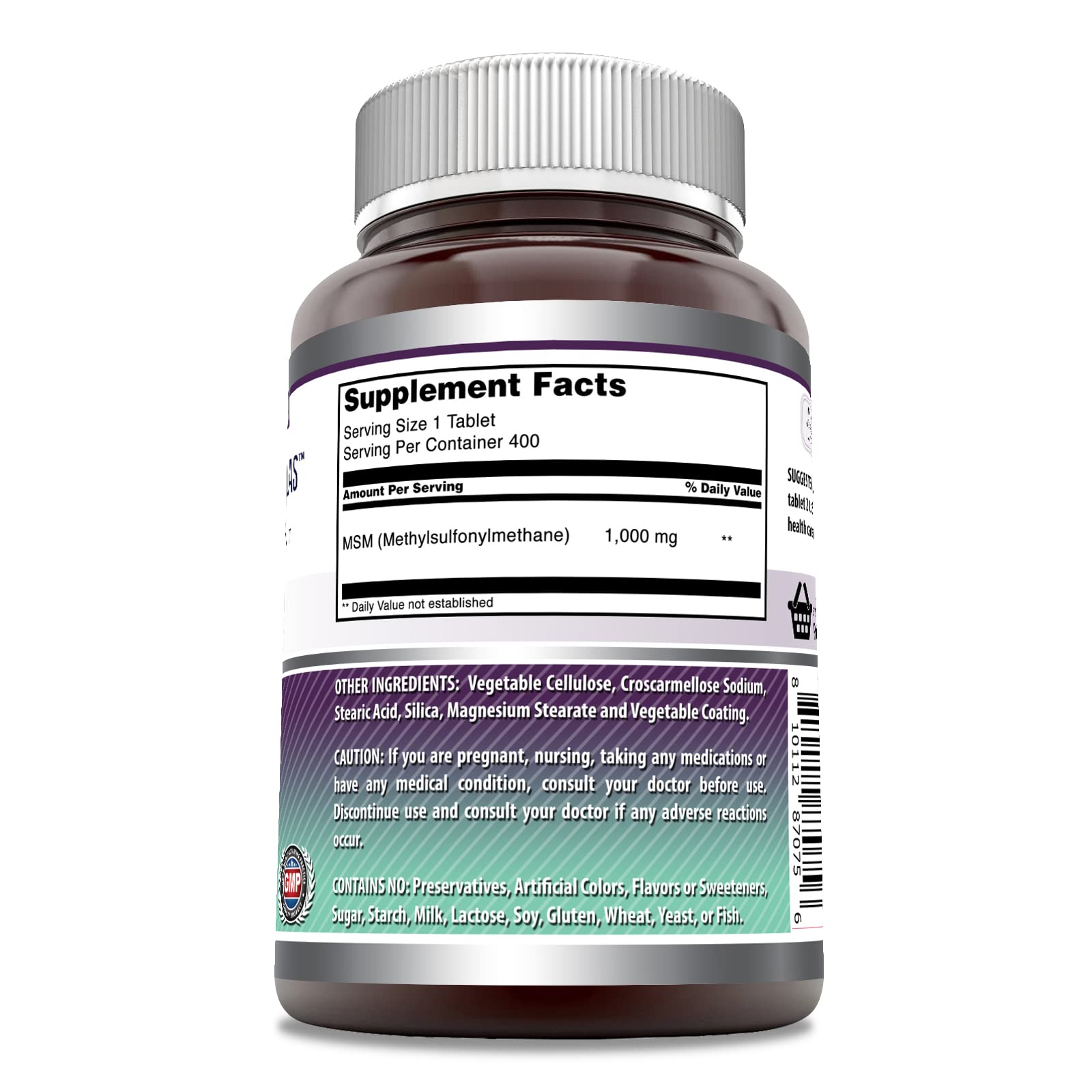 Amazing Formulas MSM (Methylsulfonylmethane) Supplement | 1000 Mg per Serving | 400 Tablets per Serving | Non-GMO | Gluten-Free | Made in USA