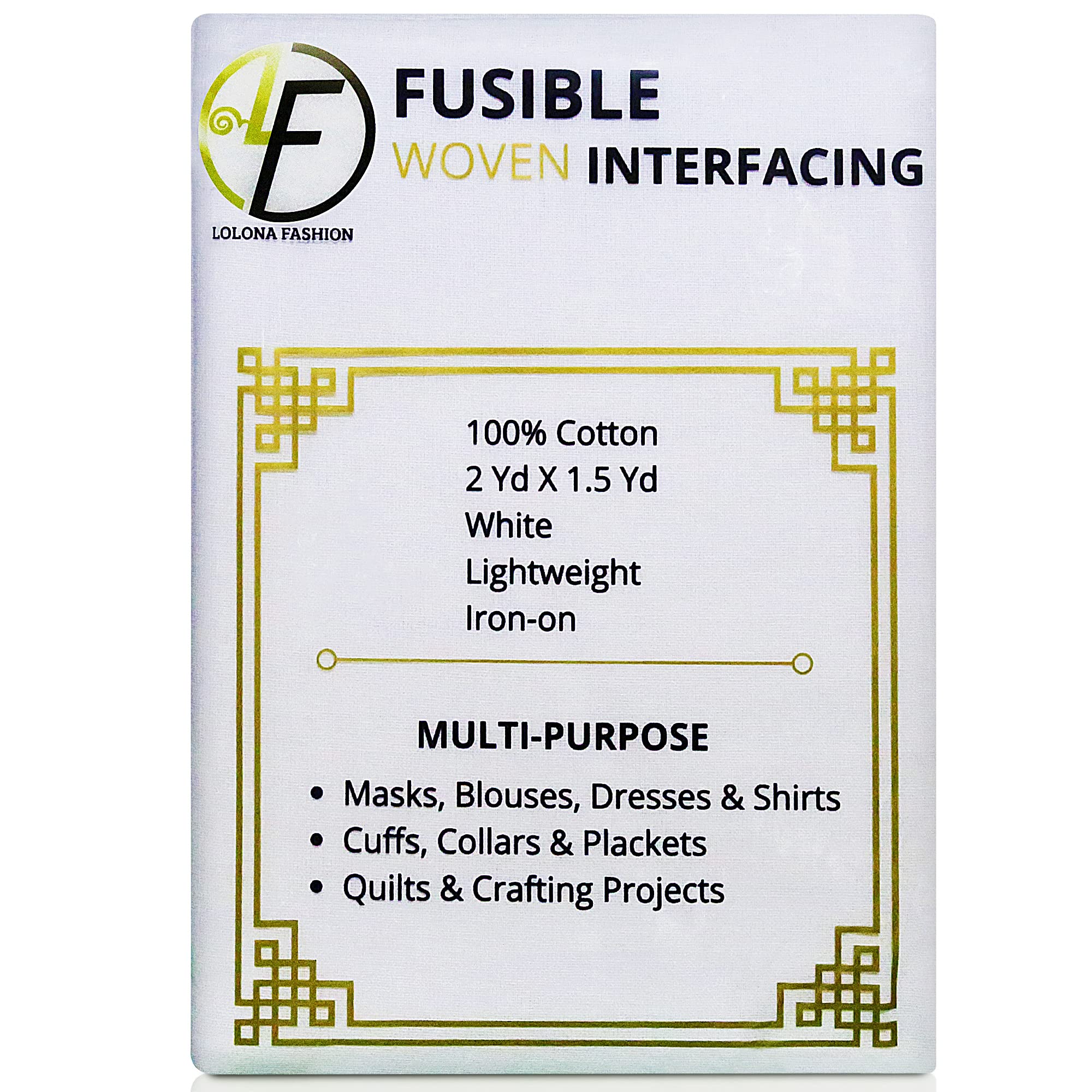 Fusible Interfacing for Sewing, Fusible Fleece, Iron on interfacing Fabric for Sewing, Lightweight fusible interfacing Double Sided, Woven interfacing fusible Woven fusible interfacing 2 YD by 1.5 YD