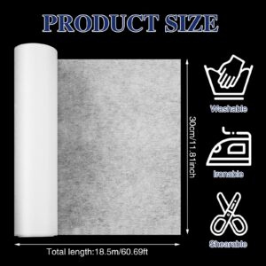 Fusible Interfacing Iron-On interfacing for Sewing Light Weight Non-Woven Fusible Fleece 11.81in x 20yd Iron on Polyester Single-Sided Interfacing for Sewing Crafting