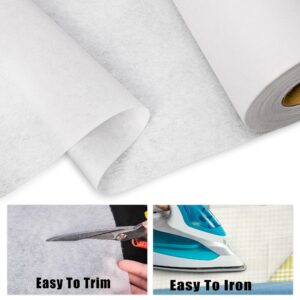 Ucandy Woven Cotton Iron-On Fusible Interfacing, 11.6" x 30yd Medium Weight Single Sided Interfacing Fabric Iron on Interfacing for T-Shirt Blouses DIY Crafts Supplies (White-Heavy Weight)