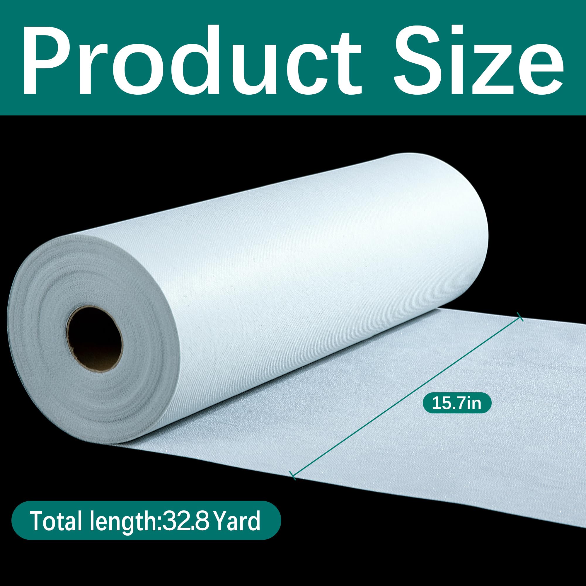 15.7 Inch x 32.8 Yard Iron-On Fusible Interfacing for Sewing- Non-Woven Lightweight Apparel Interfacing- Fusible Fleece Interfacing for Crafts, Bags, Home Decoration