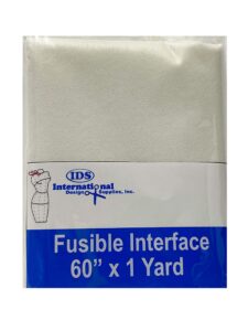 white fusible mid-weight uf363 interfacing 36"x60" nonwoven 1 yard of fusing medium fabric- ids international design supplies