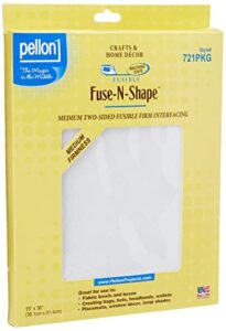 pellon 721pkg fuse-n-shape medium weight fusible interfacing, 15" x 36", white