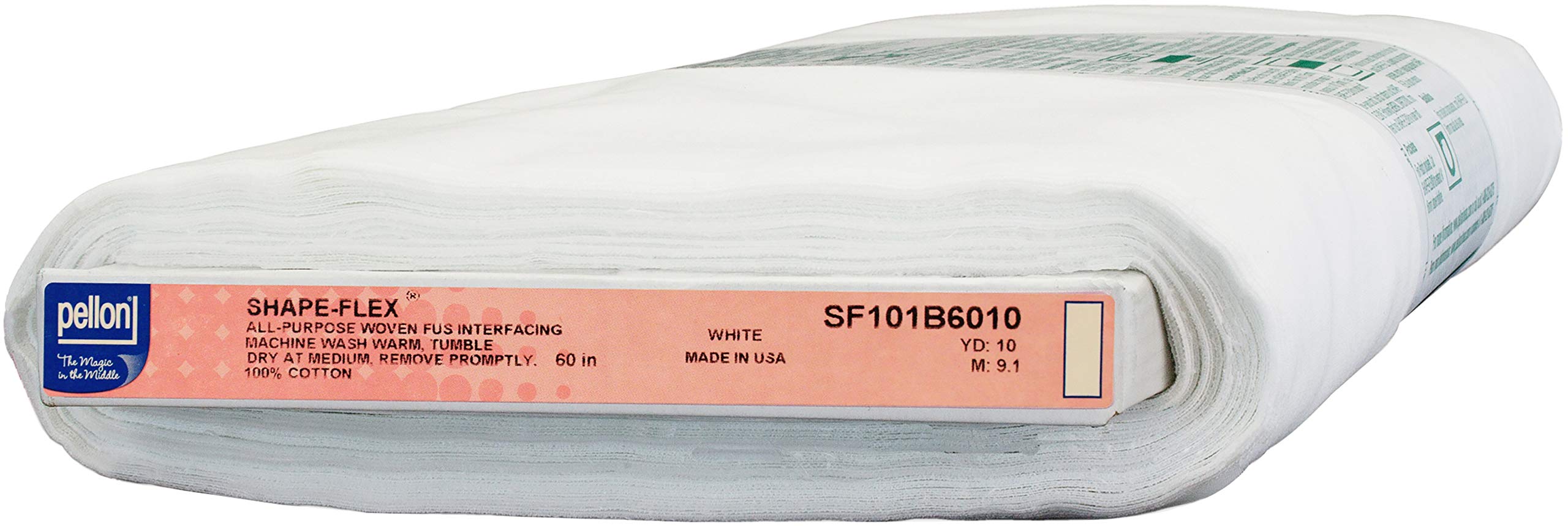 Pellon White Shape-Flex Woven Fusible Interfacing 60" X10yd