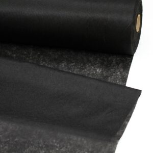 lightweight non-woven fusible interlining fabric, black, by the yard