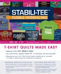 stabili-tee fusible interfacing pack, 60" x 72": t-shirt quilts made easy